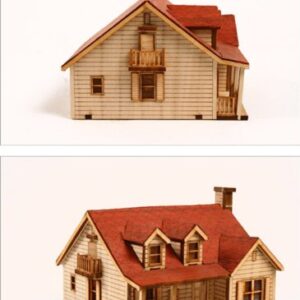 DESKTOP Wooden Model Kit Western House 2 by Young Modeler