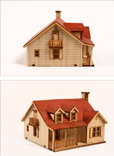 DESKTOP Wooden Model Kit Western House 2 by Young Modeler