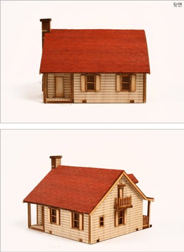 DESKTOP Wooden Model Kit Western House 2 by Young Modeler