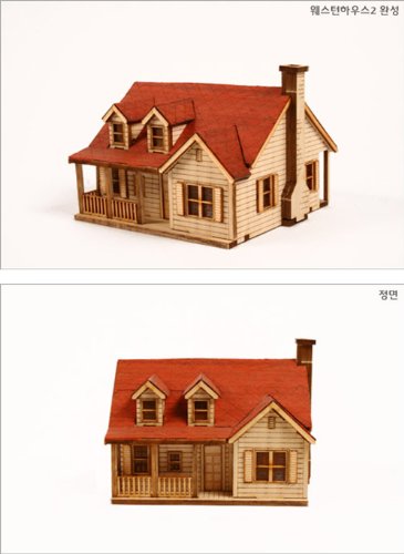 DESKTOP Wooden Model Kit Western House 2 by Young Modeler