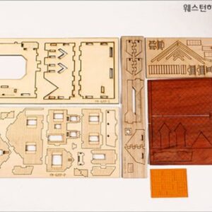 DESKTOP Wooden Model Kit Western House 2 by Young Modeler