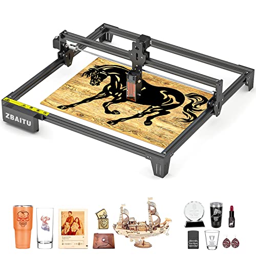 ZBAITU A40 Laser Engraver, 80W Laser Engraving Cutting Machine, 10W Optical Power High Accuracy Lazer Engraver Cutter for Metal and Wood Acrylic Leather DIY, Logo Carving, Support LightBurn