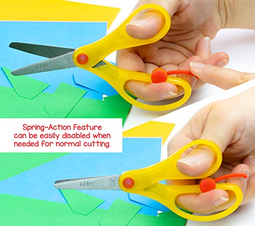 Hygloss-Armada Art Snippy Spring-Action Scissors - Spring Back Open as You Cut - Stainless Steel, Blunt Tip Blades - Easy Cutting for Children - Kids’ Arts & Crafts - 5 Inches - Yellow - 3 Pairs