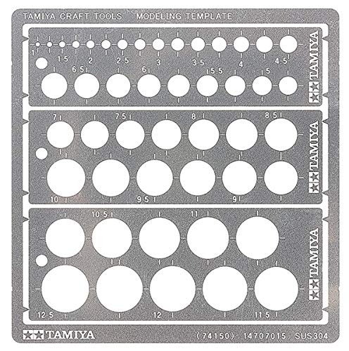 TAMIYA 74150 Circle Stencil PE (3) 1-12.5 mm, Craft Tools, Model Making Accessories, 300074150