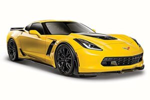 maisto 2015 chevy corvette z06, yellow 31133 – 1/24 scale diecast model toy car