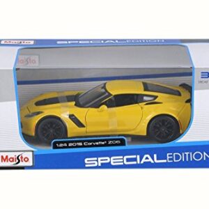 Maisto 2015 Chevy Corvette Z06, Yellow 31133 - 1/24 Scale Diecast Model Toy Car