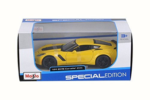 Maisto 2015 Chevy Corvette Z06, Yellow 31133 - 1/24 Scale Diecast Model Toy Car