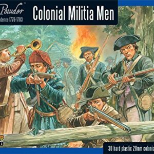 Black Powder Revolutionary War Colonial Militia Men 1:56 Military Wargaming Plastic Model Kit