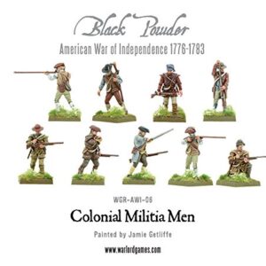 Black Powder Revolutionary War Colonial Militia Men 1:56 Military Wargaming Plastic Model Kit