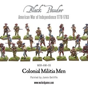 Black Powder Revolutionary War Colonial Militia Men 1:56 Military Wargaming Plastic Model Kit