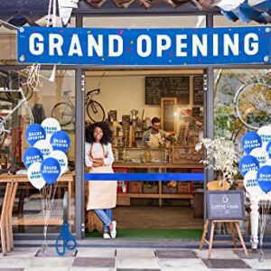 Nashira Ribbon Cutting Ceremony Kit, 25" Giant Scissors with Blue Satin Ribbon, Grand Opening Banner & Balloons - Heavy Duty Metal Scissors for Special Events, Inaugurations & Ceremonies