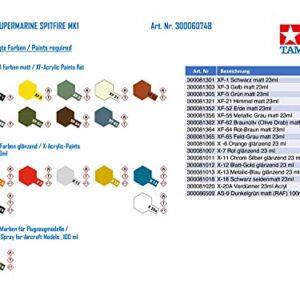 TAMIYA America, Inc 1/72 Supermarine Spitfire Mki, TAM60748