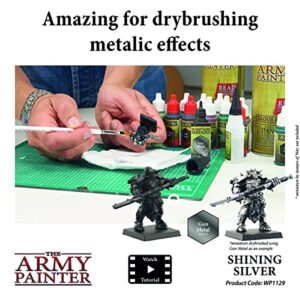 The Army Painter Warpaints Metallics: Shinning Silver – 1x 18ml Acrylic Paint Hobby Paint – Dungeons and Dragons Miniatures, Warhammer 40K Miniatures, Models – TTRPG D&D DND (WP1129)