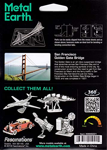 Fascinations Metal Earth San Francisco Golden Gate Bridge 3D Metal Model Kit