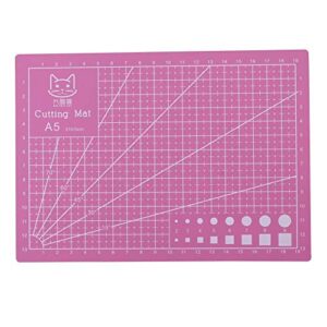 self healing cutting mat, professional durable non-slipcutting mat with clear measurements for arts & crafts, single side, 8″ x 6″(pink)