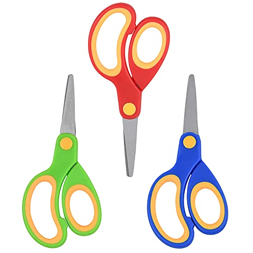 5" School Pack of Kids Scissors Bulk Set for Student With Soft Comfort-Grip Handles, 36 Packs