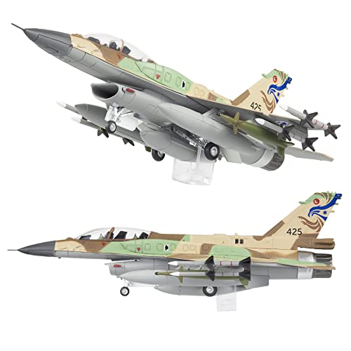 Busyflies Fighter Jet Model 1:72 Scale Diecast Model Planes F-16I Storm Israeli Air Force Attack Falcon Fighter Model Planes Painted Diecast Military Airplane Model for Collection and Gift