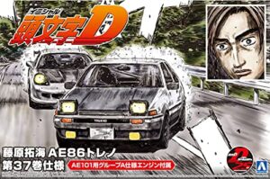 aoshima initial d no.6 takumi fujihara, ae86 toreno, volume 37 specifications, 1/24 scale scale, plastic model building kit # 5961