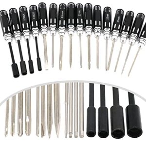 16pcs Hex Allen Screwdriver Kit - RC Hex Driver Set - Hex Nut Driver Set Wrench Key Driver Tool for Rc Car Traxxas Helicopter (Classic Edition)