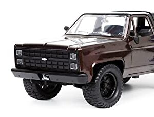 1980 Chevy Blazer Dark Brown Metallic with Black Top with Extra Wheels Just Trucks Series 1/24 Diecast Model Car by Jada 33017