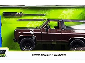 1980 Chevy Blazer Dark Brown Metallic with Black Top with Extra Wheels Just Trucks Series 1/24 Diecast Model Car by Jada 33017