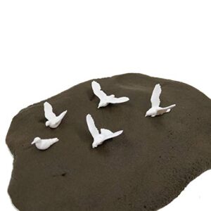 cwbping 24pcs model train railway plastic birds small figure toy model dove bird of peace 1:75 scale oo