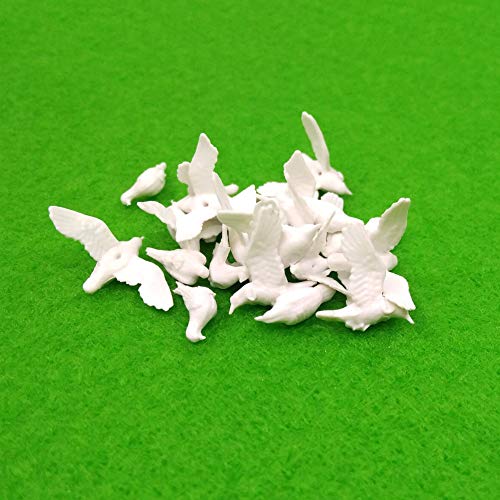 CWBPING 24pcs Model Train Railway Plastic Birds Small Figure Toy Model Dove Bird of Peace 1:75 Scale OO