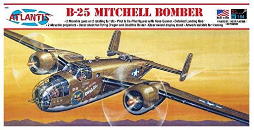 Atlantis B-25 Mitchell WWII Bomber Plastic Model Kit 1/64 Toy and Hobby