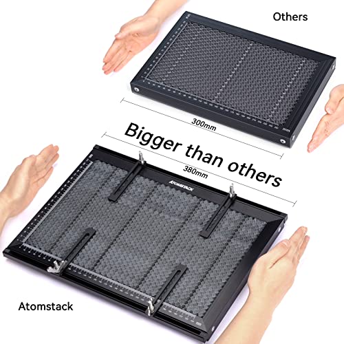 ATOMSTACK Laser Cutter Honeycomb Work Panel 380x284x20mm for CO2 or Diode Laser Engraver Cutting Machine, Black