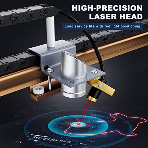 Monport 40w Lightburn with GCode License Key for Lightburn Software 40W Laser Engraver (8" X 12") CO2 Laser Engraver with Red Dot Guidance, 3 LED Monitor Display and Water Cooling System