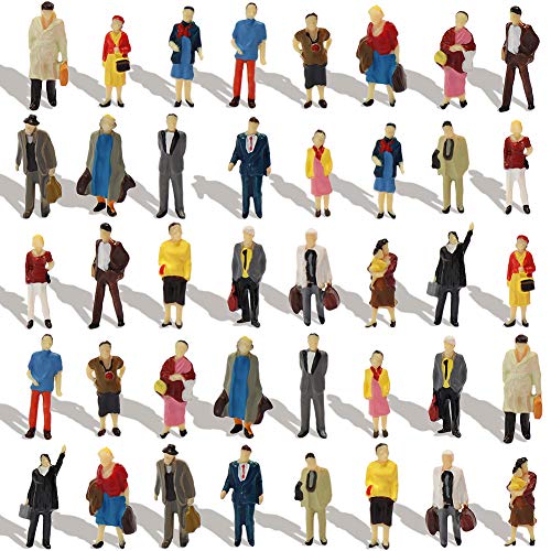 P8712 40pcs All Standing Pose Figures Assorted HO Scale Person Model Train Street People Desktop Decoration