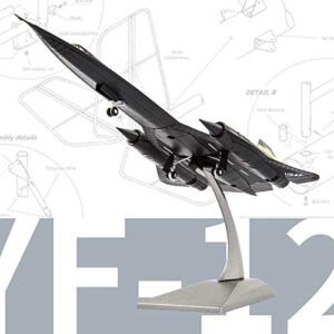 Lose Fun Park 1：144 SR 71 Blackbird Plane Model Diecast Military Fighter Attack Airplane Models Aircraft with Stand