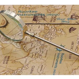 RII Magnifying Glass with Solid Brass Handle, Handheld Magnifying Glass Lens, Antique Magnifier, Reading, Inspection, Coin & Stamp, Astrologer, Low Sight Elderly Collectible Décor Gift