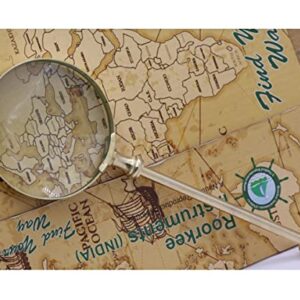 RII Magnifying Glass with Solid Brass Handle, Handheld Magnifying Glass Lens, Antique Magnifier, Reading, Inspection, Coin & Stamp, Astrologer, Low Sight Elderly Collectible Décor Gift