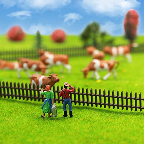 Farm Animals Figure Set,AN8705 36PCS 1:87 Well Painted Model Cows and Figures for HO Scale Model Train Scenery Layout Miniature Landscape New