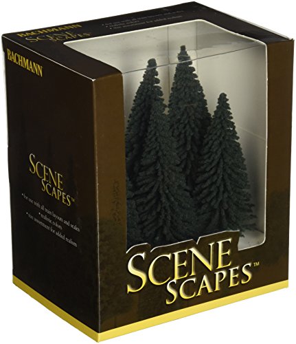 Bachmann Trains - SCENE SCAPES - 5"- 6" PINE TREES (6 per box) - HO Scale