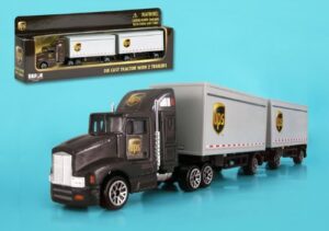 daron 2011 ups tandem tractor trailer 1/87 ho scale diecast truck