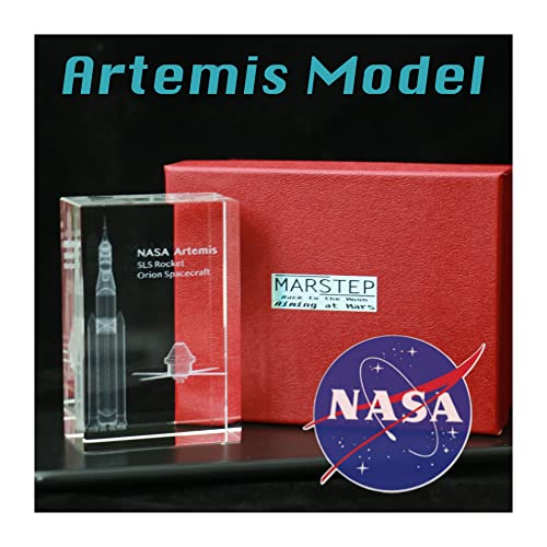 MARSTEP NASA Artemis Rocket Model (Congratulations on First Launch)- SLS Rocket Orion Spacecraft Moon Lander Crystal 3D Model Creative Gift