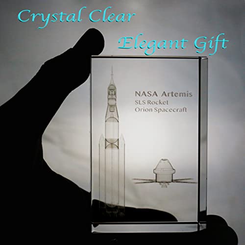 MARSTEP NASA Artemis Rocket Model (Congratulations on First Launch)- SLS Rocket Orion Spacecraft Moon Lander Crystal 3D Model Creative Gift