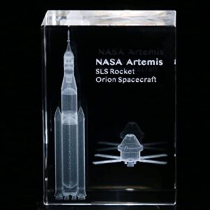 MARSTEP NASA Artemis Rocket Model (Congratulations on First Launch)- SLS Rocket Orion Spacecraft Moon Lander Crystal 3D Model Creative Gift