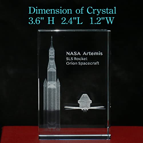 MARSTEP NASA Artemis Rocket Model (Congratulations on First Launch)- SLS Rocket Orion Spacecraft Moon Lander Crystal 3D Model Creative Gift