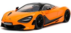 mclaren 720s orange and black hyper-spec series 1/24 diecast model car by jada 32719