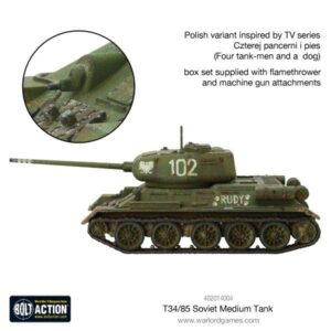 Bolt Action Soviet T34/85 Medium Tank 1:56 WWII Military Wargaming Plastic Model Kit