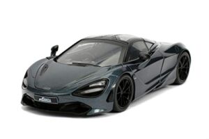 jada fast & furious hobbs & shaw: shaws mclaren 720s 1:24 scale die-cast replica car,black