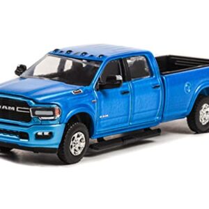 2021 Ram 3500 Big Horn Sport 4x4 Pickup Truck Hydro Blue Pearl All Terrain Series 13 1/64 Diecast Model Car by Greenlight 35230 F