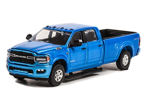 2021 Ram 3500 Big Horn Sport 4x4 Pickup Truck Hydro Blue Pearl All Terrain Series 13 1/64 Diecast Model Car by Greenlight 35230 F