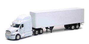 new ray toys new 1:32 newray truck & trailer collection – peterbilt 387 trailer semi plain white diecast model