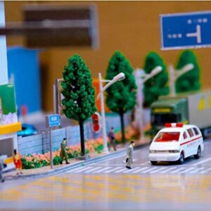 NW 55pcs Mixed Model Trees Model Train Scenery Architecture Trees Model Scenery with No Stands Street View Model Scale for Model Building Dollhouse Decoration (55pcs All Green（1.57-3.54inch）)