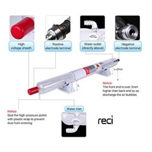 Cloudray RECI CO2 Laser Tube W2 CO2 Glass Laser Tube, 90W 100W Length 1200mm S2 Z2 Dia 80mm For CO2 Laser Engraver Cutting Machine