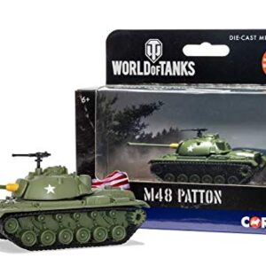 Corgi Diecast World of Tanks M48 Patton Tank with in Game Codes Military Fit The Box Scale Model WT91201, Dark Army Green